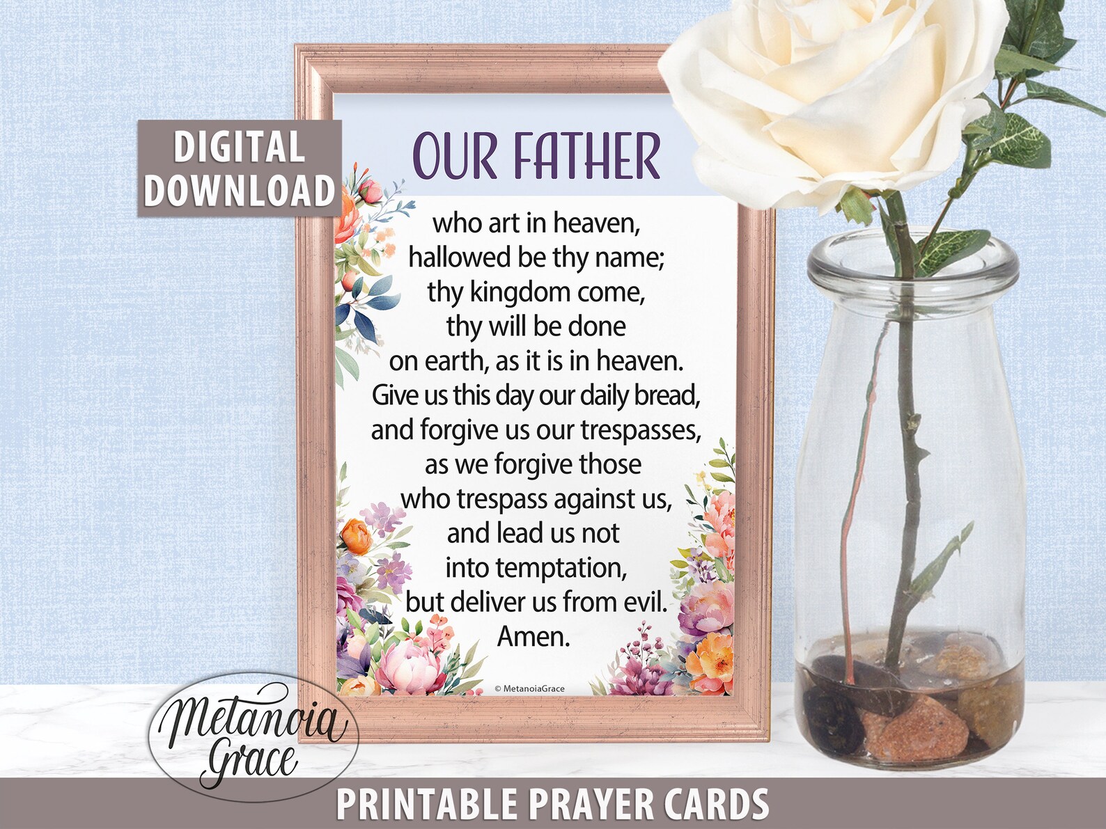 Printable Catholic Rosary Prayer Cards Set, How to Pray the Rosary ...