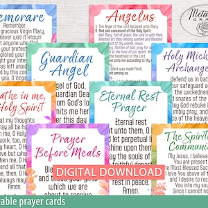 Printable Catholic Prayers Set, Memorare, Angelus, Eternal Rest Prayer ...
