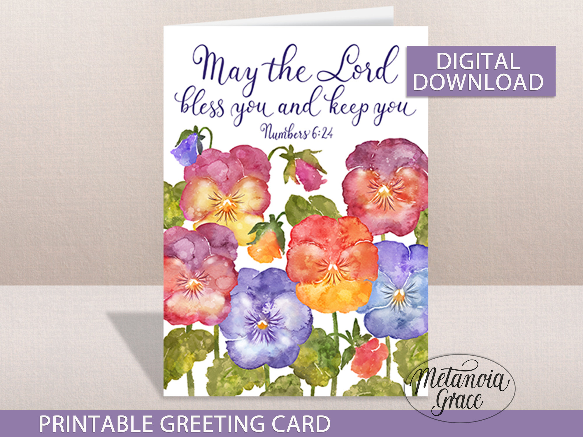 May the Lord Bless You and Keep You, Printable Blessing Note Card ...