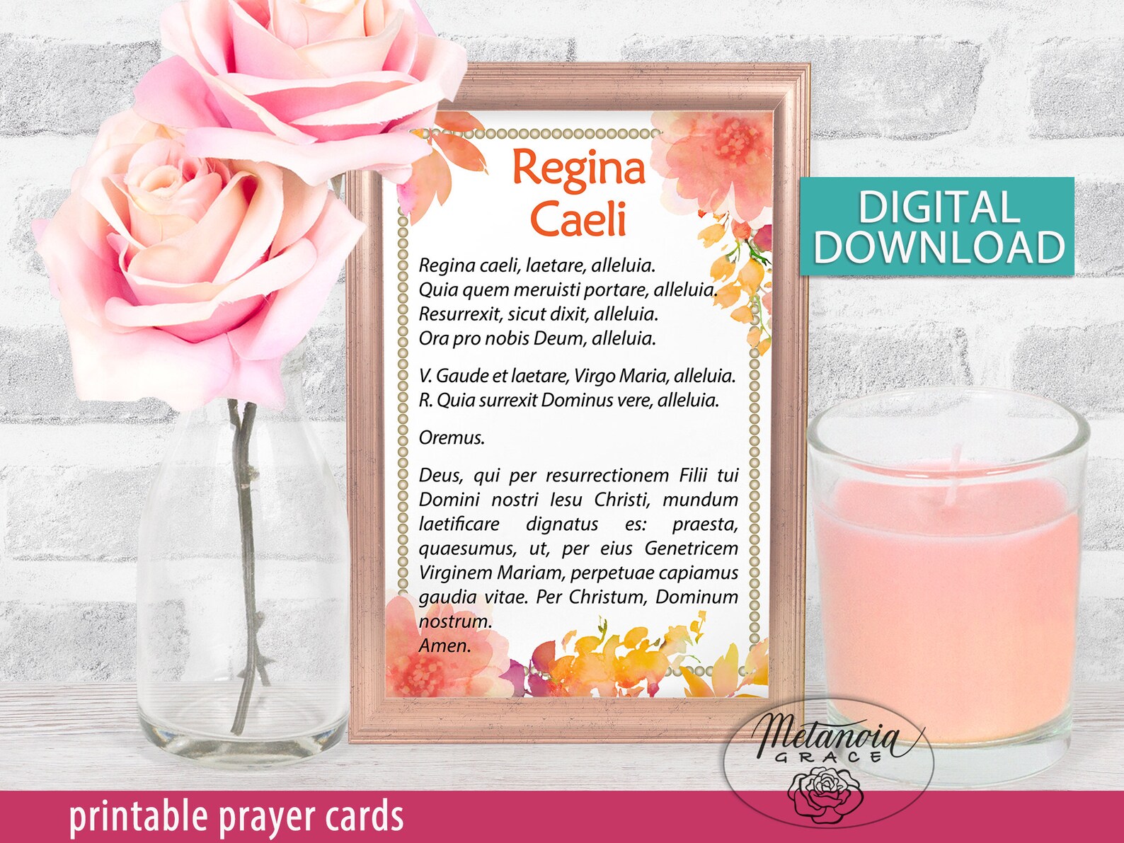Regina Caeli Queen of Heaven Printable Prayer Card Catholic - Etsy