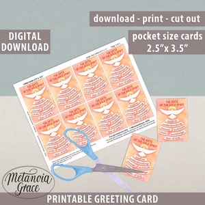 Gifts of the Holy Spirit Note Card, Printable Confirmation Card ...