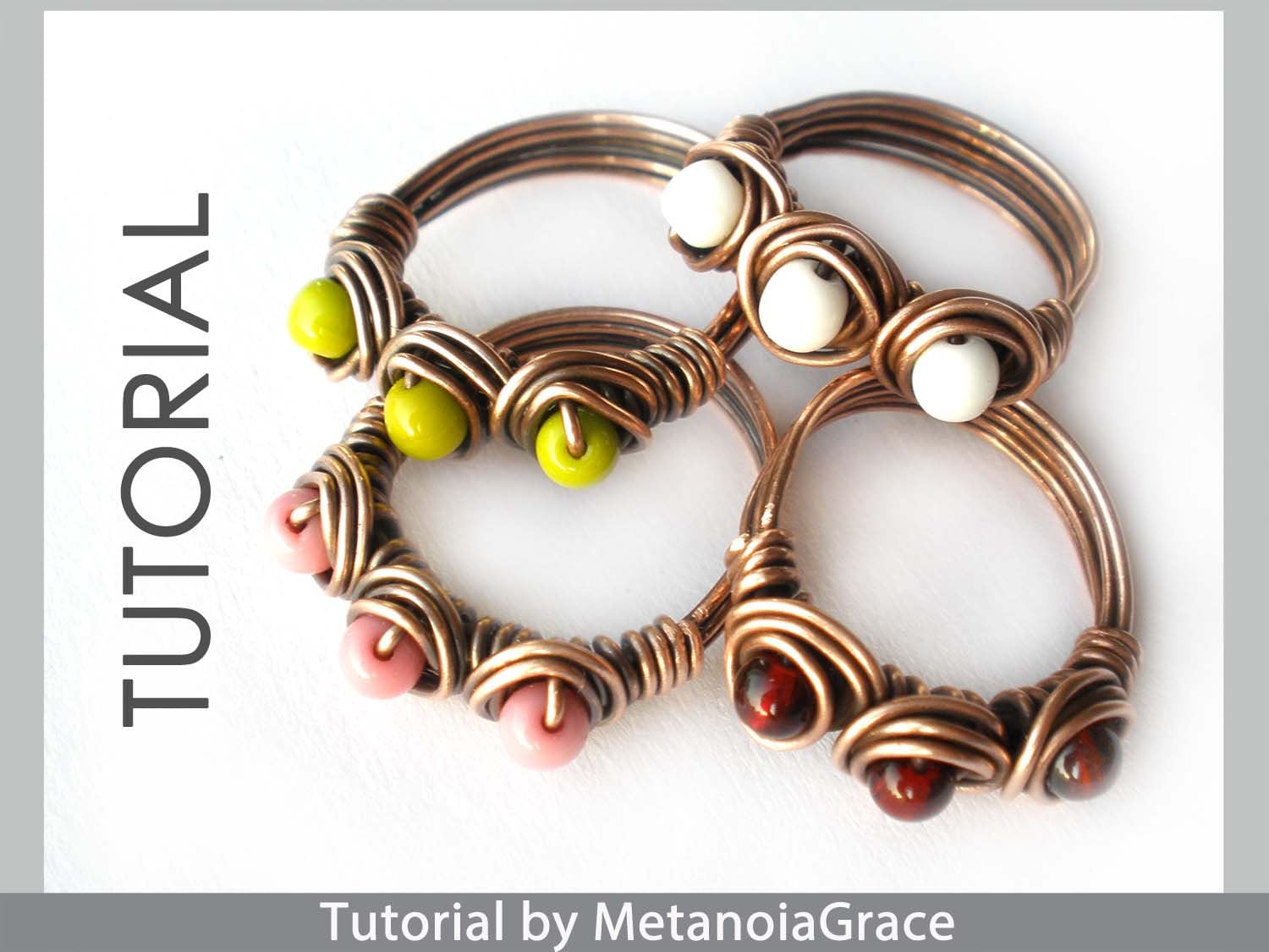 Tutorial per anelli di filo metallico, Modello per gioielli in filo ...
