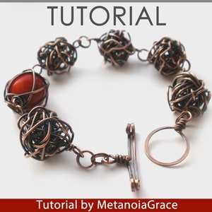 Wire Bracelet Tutorial, Bangle Tutorial, Wire Knot Tutorial, Caged Bead Tutorial, Toggle Clasp ...