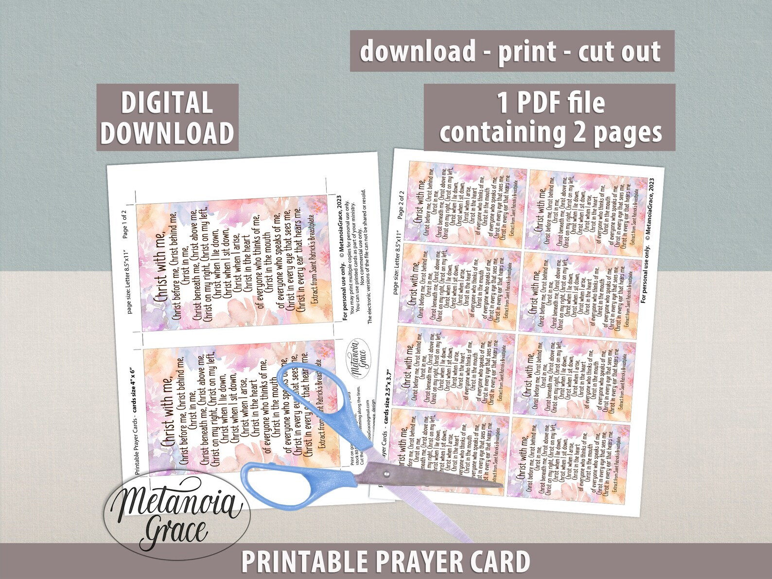 Christ With Me, Christ Before Me, Lorica Prayer Card, St. Patrick ...