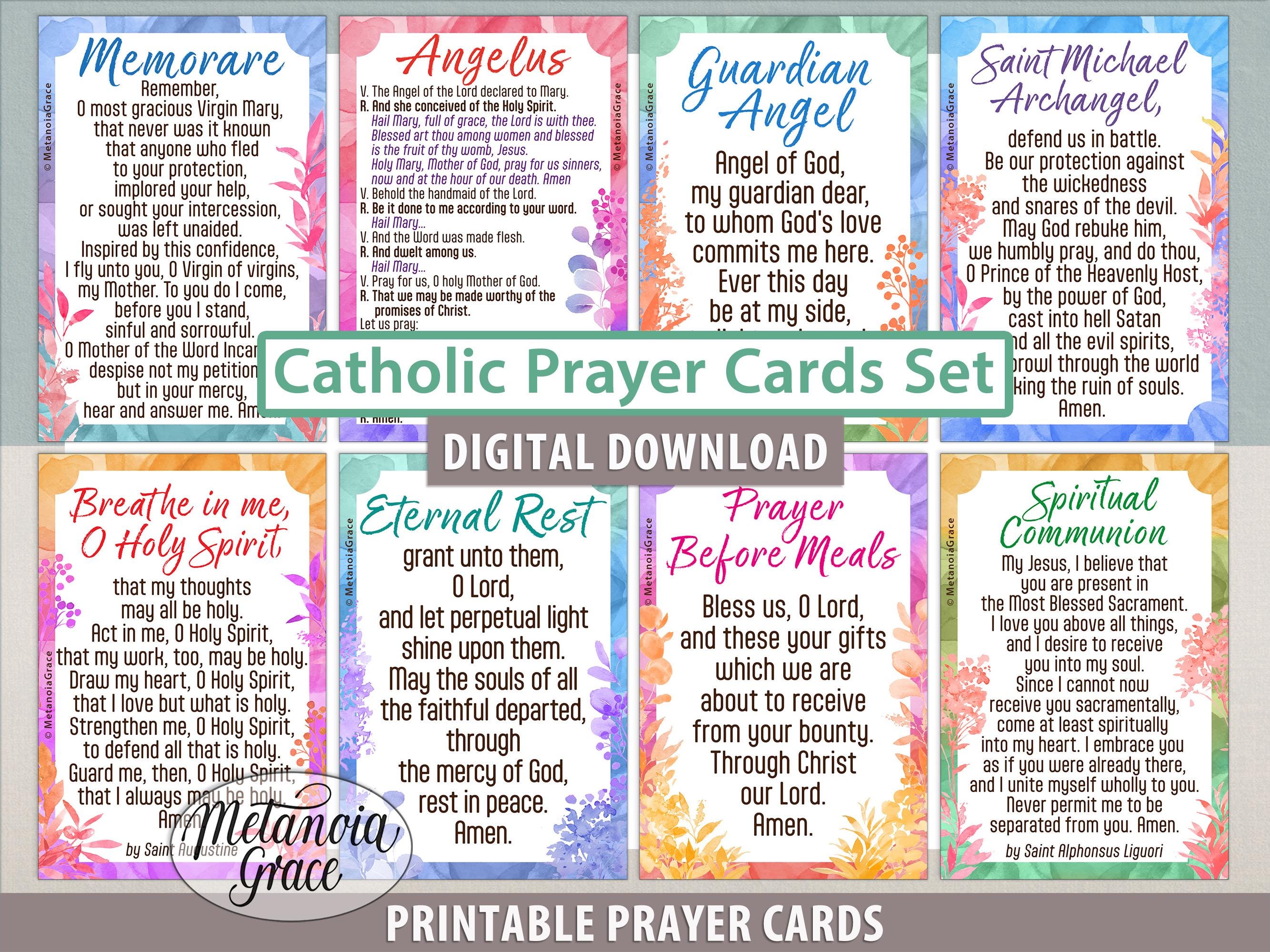 Popular Catholic Prayers Bundle, 16 Printable Prayer Cards, Daily ...