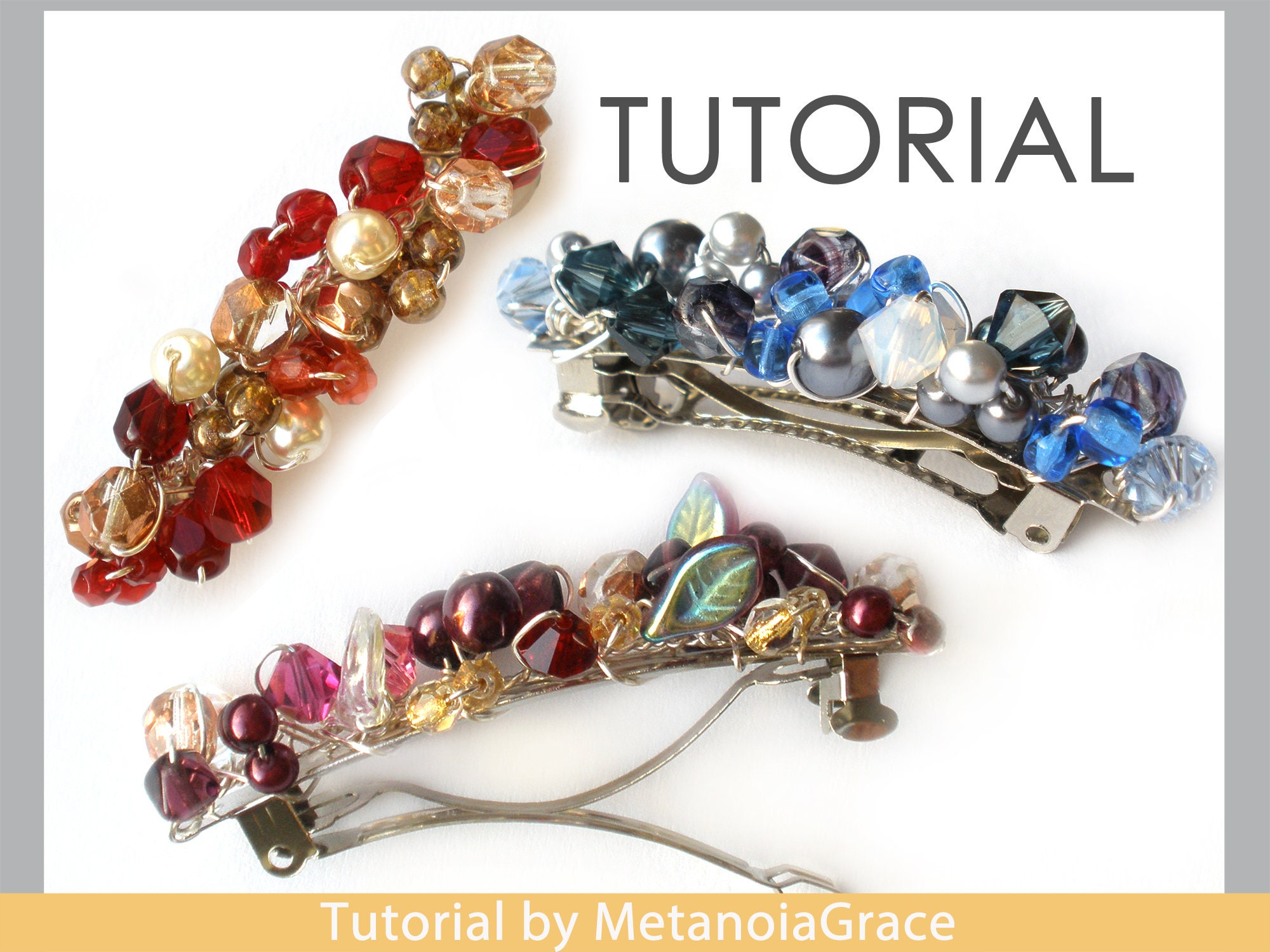 Hair Clip Tutorial, French Barrette Tutorial, Beading Pattern, Hair ...
