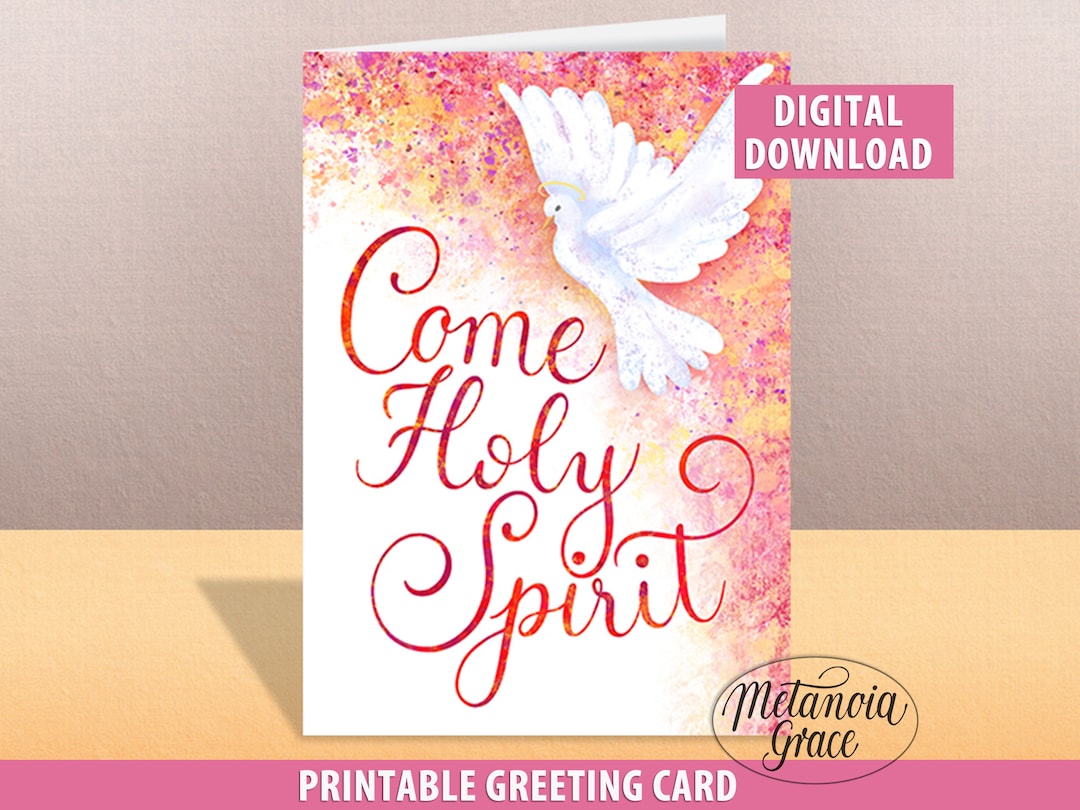 Confirmation Card, Printable Note Card Come Holy Spirit, Confirmation ...