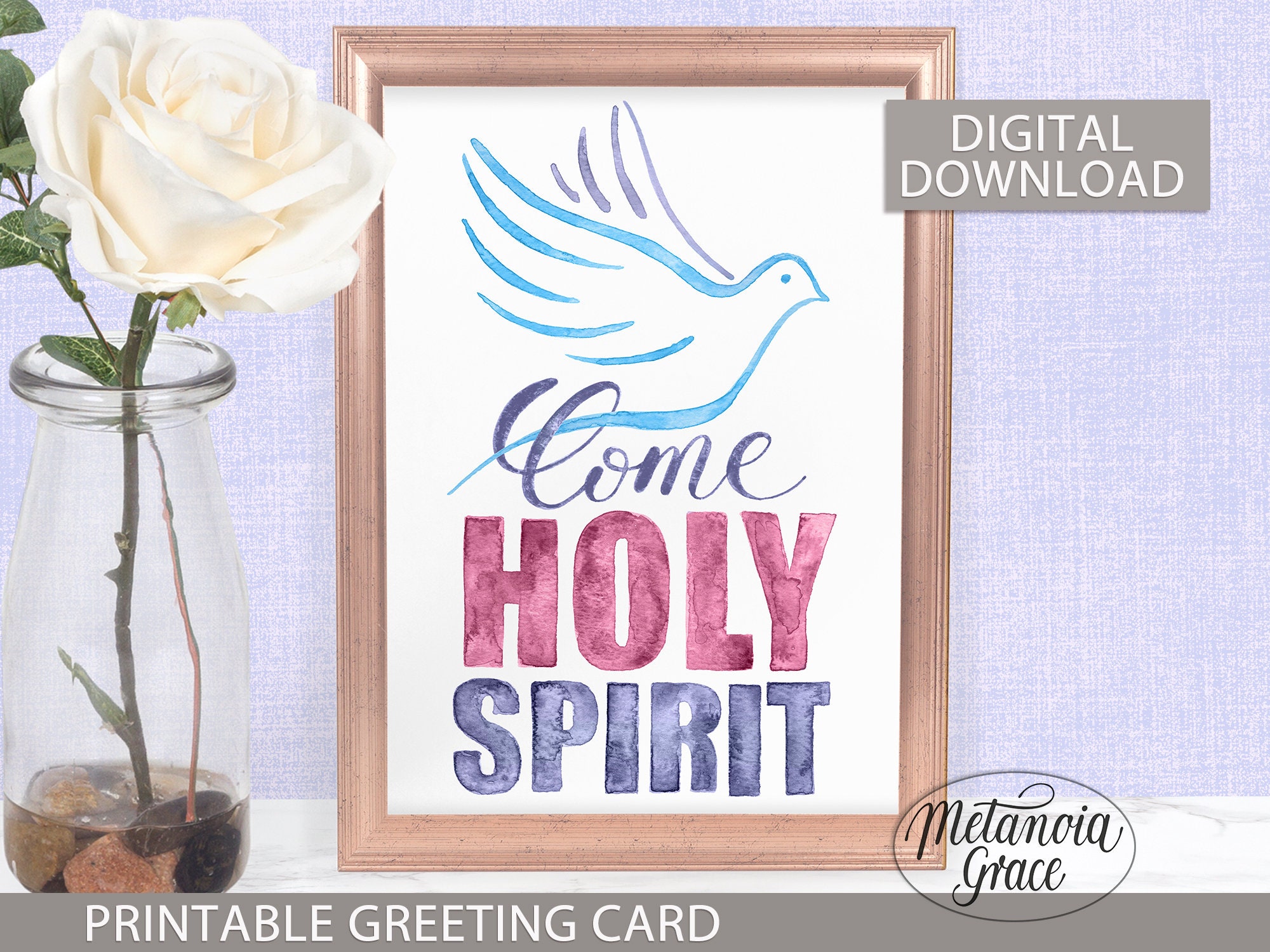 Confirmation Card, Come Holy Spirit Printable Note Card, on Your ...