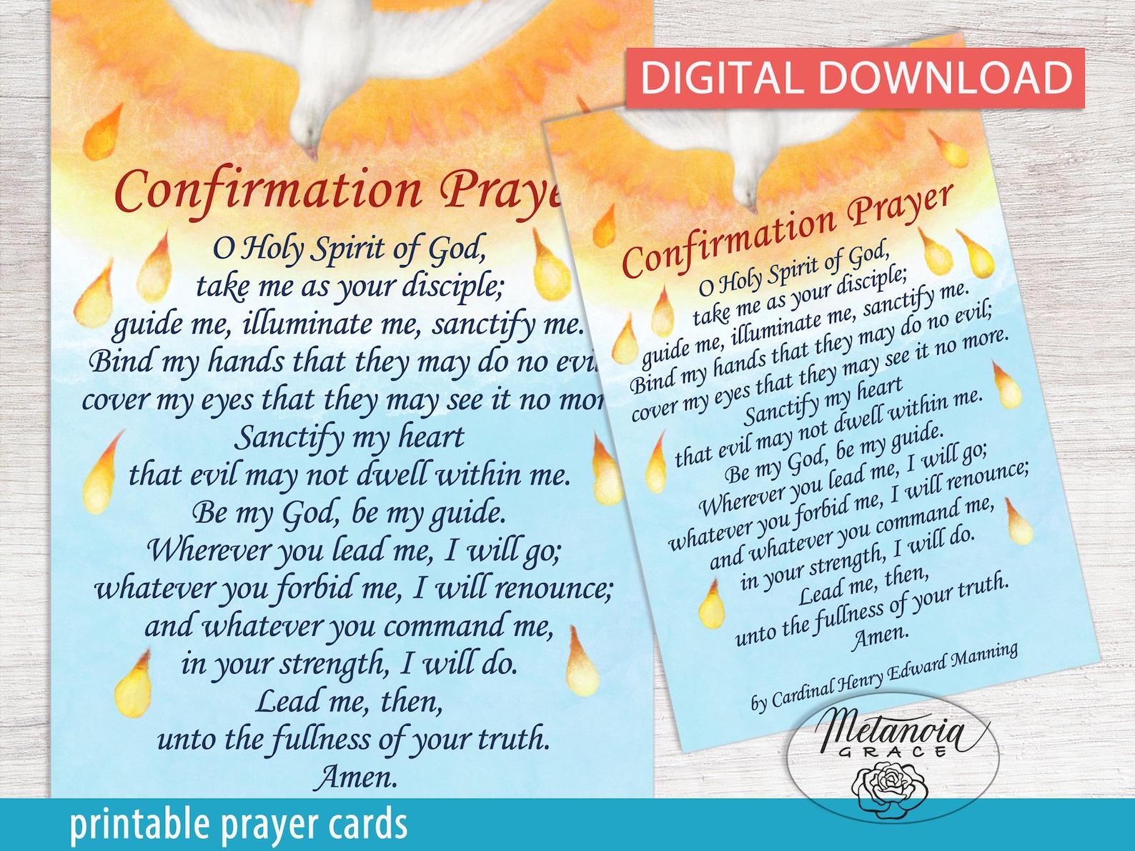 Confirmation Prayer Card Printable O Holy Spirit of God - Etsy