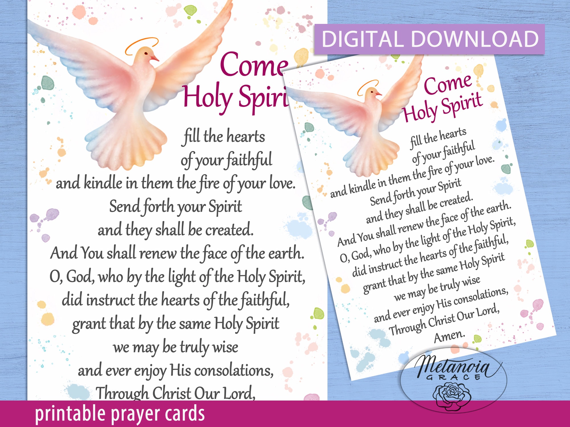 Come Holy Spirit Fill the Hearts of Your Faithful Pentecost - Etsy UK