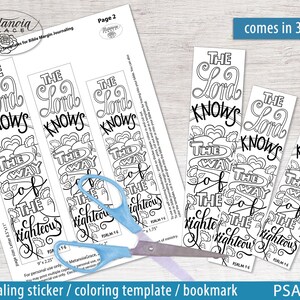 Psalm 1:6 Bible Journaling Sticker, Coloring Bible Bookmark, Traceable ...