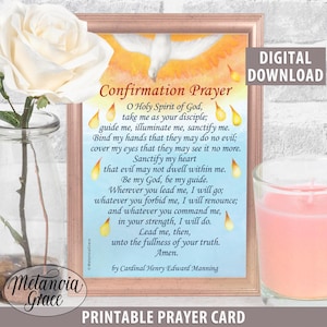 Confirmation Prayer Card Printable, O Holy Spirit of God, Confirmation ...