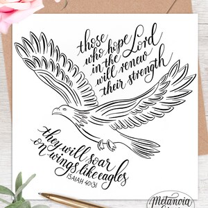 Isaiah 40:31, Soar on Wings Like Eagles, Printable Bible Verse Card ...