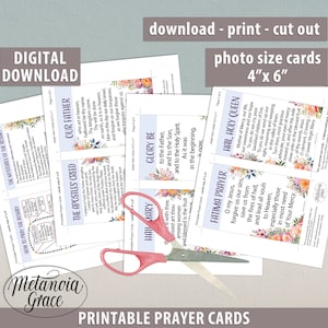 Printable Catholic Rosary Prayer Cards Set, How to Pray the Rosary ...