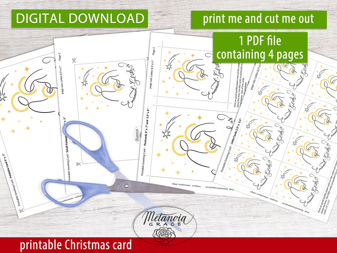 Printable Nativity Christmas Card Religious Christmas Card - Etsy