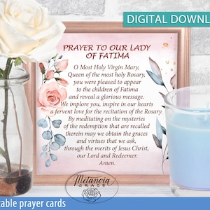 5 Fatima Prayers Cards Set, Our Lady of Fatima Prayer, Angels Prayer ...