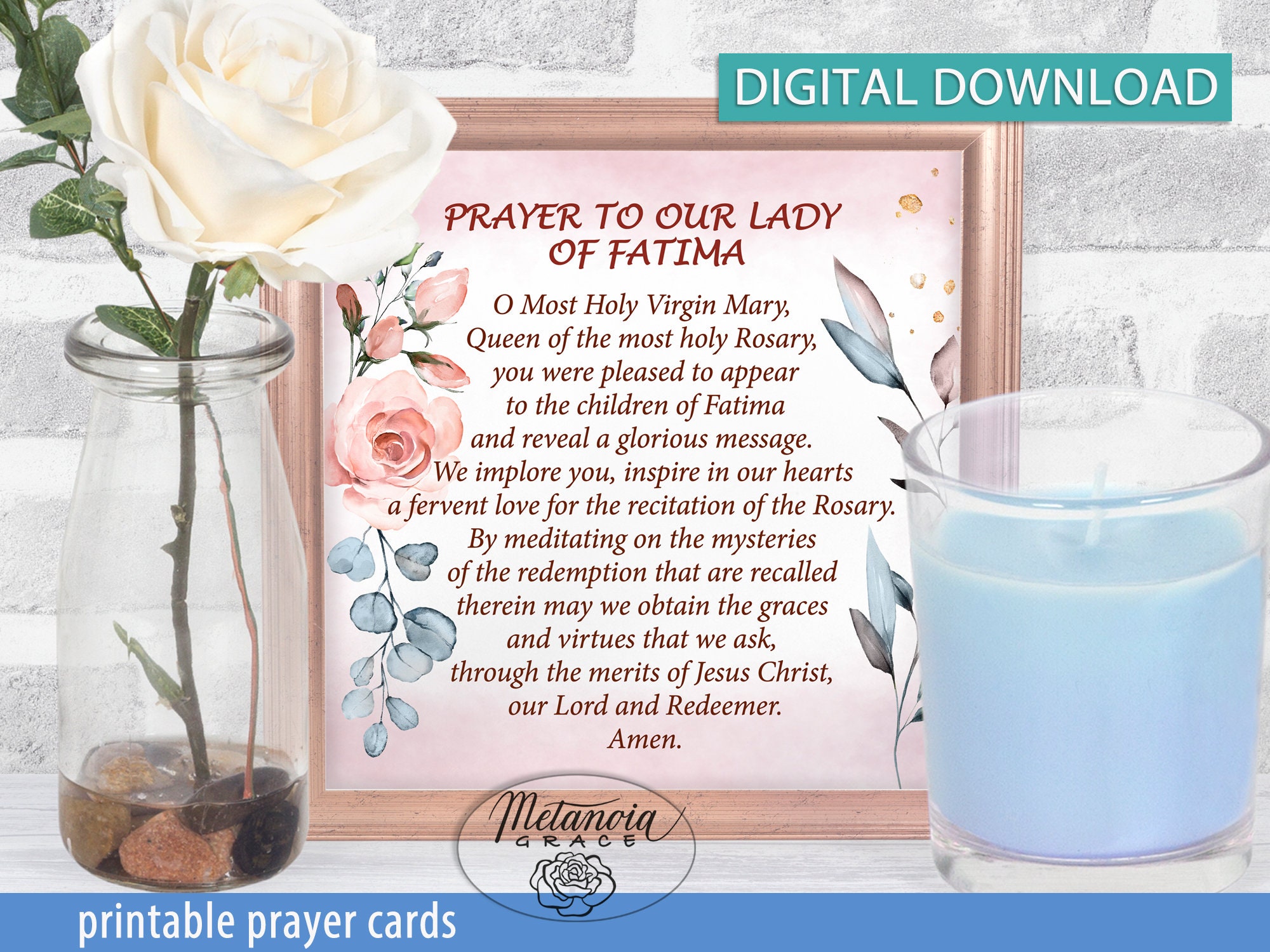 5 Fatima Prayers Cards Set, Our Lady of Fatima Prayer, Angels Prayer ...
