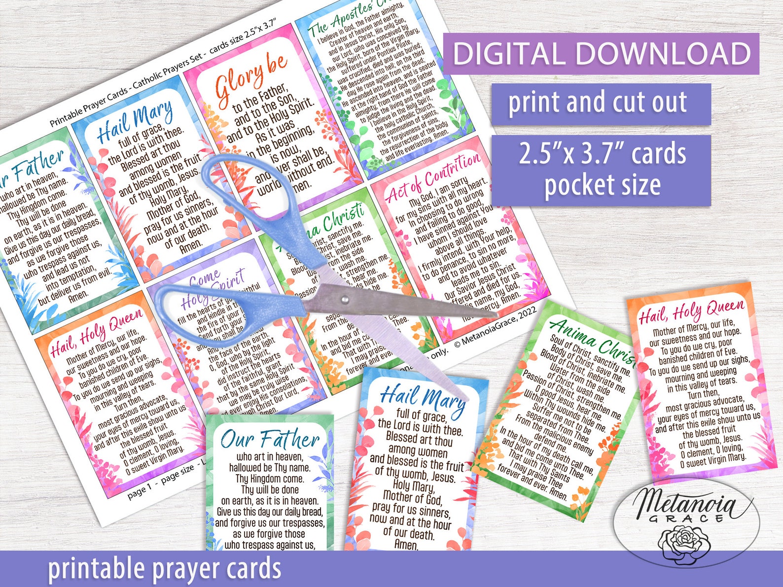 Popular Catholic Prayers Traditional Prayer Cards Printable - Etsy