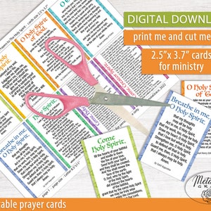 Holy Spirit Prayer Cards, Catholic Prayer Cards Printable Set, Come ...