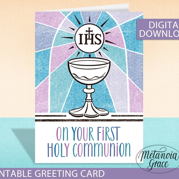 First Communion Digital Card - Etsy