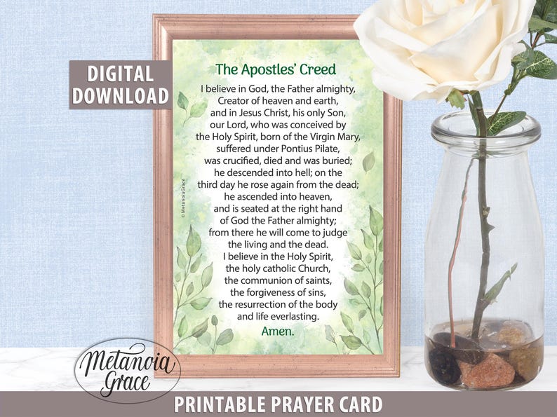 Nicene Creed, Apostles Creed, Printable Creed Prayer Cards, I Believe ...
