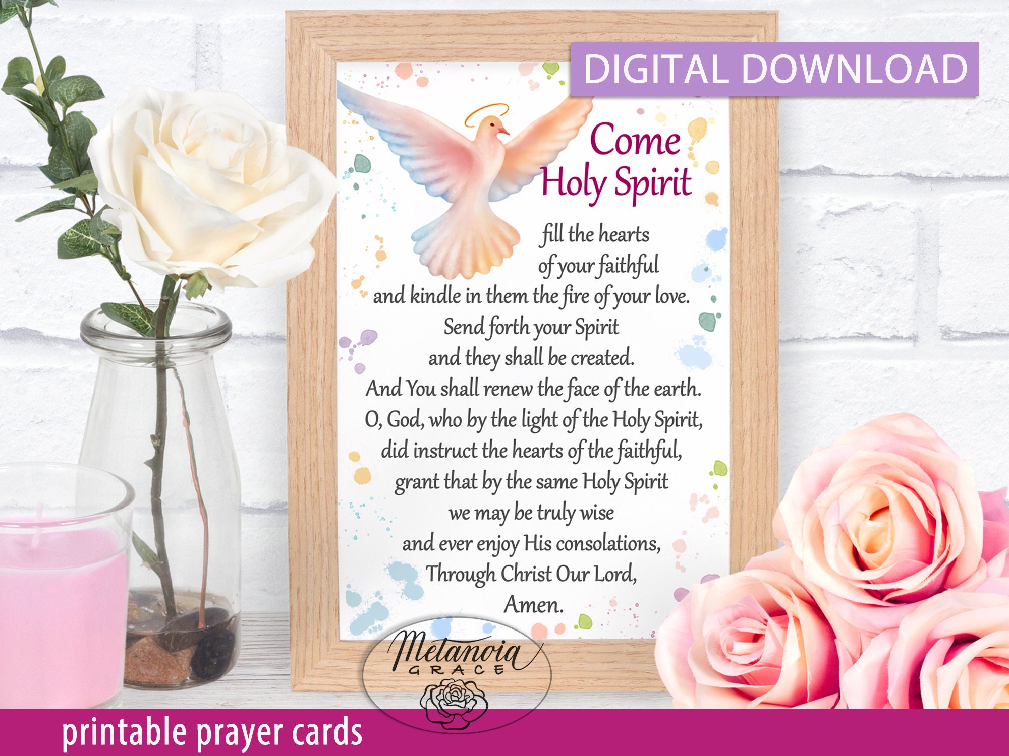 Come Holy Spirit Fill the Hearts of Your Faithful Pentecost - Etsy UK