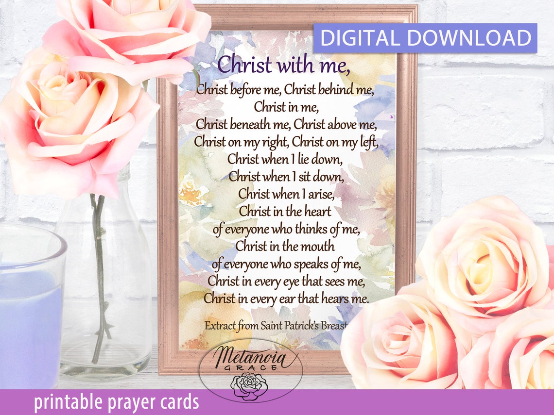 Christ with me Christ before me Lorica Prayer card St. | Etsy