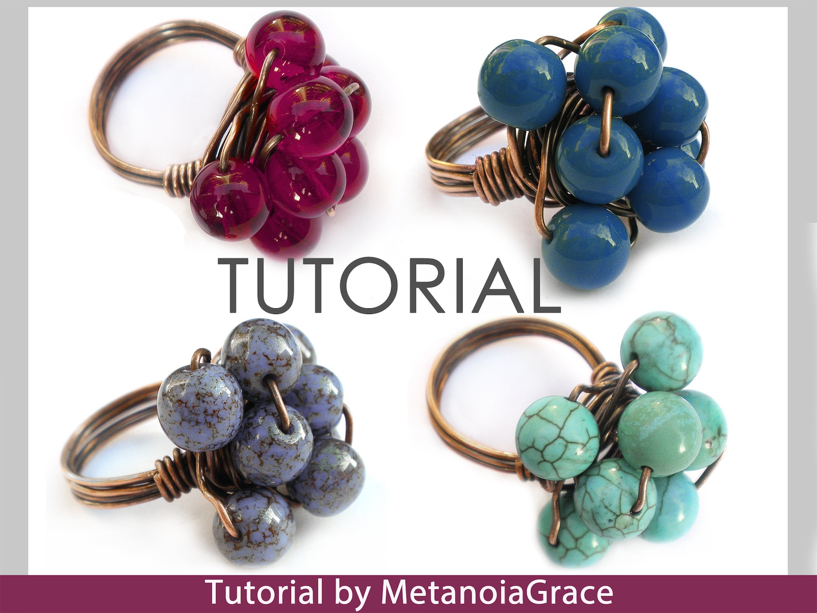 Wirewrapped Ring Tutorial, Beading Jewelry Tutorial, Cluster Ring ...