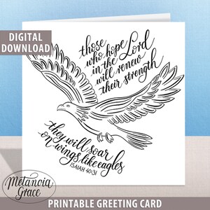 Isaiah 40:31, Soar on Wings Like Eagles, Printable Bible Verse Card ...