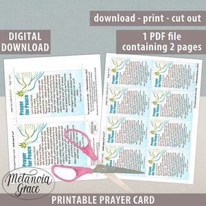 Peace Prayer Printable Card, Prayer for Peace on Earth, Prayer for ...