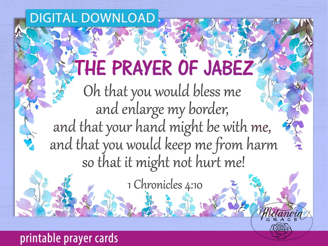 The Prayer of Jabez Card Bible Blessing Card Jabez Prayer - Etsy