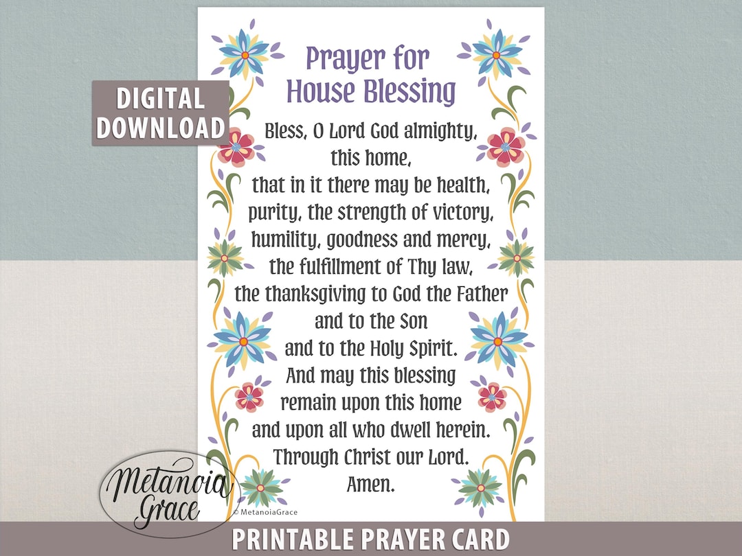 Prayer for House Blessing, Printable Prayer Card With Epiphany Blessing ...