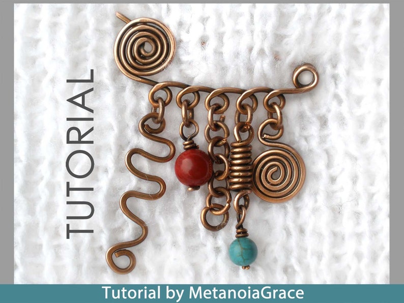 Wire Wrapping Shawl Pin Tutorial, Spiral Pin Brooch Tutorial, Scarf Pin ...