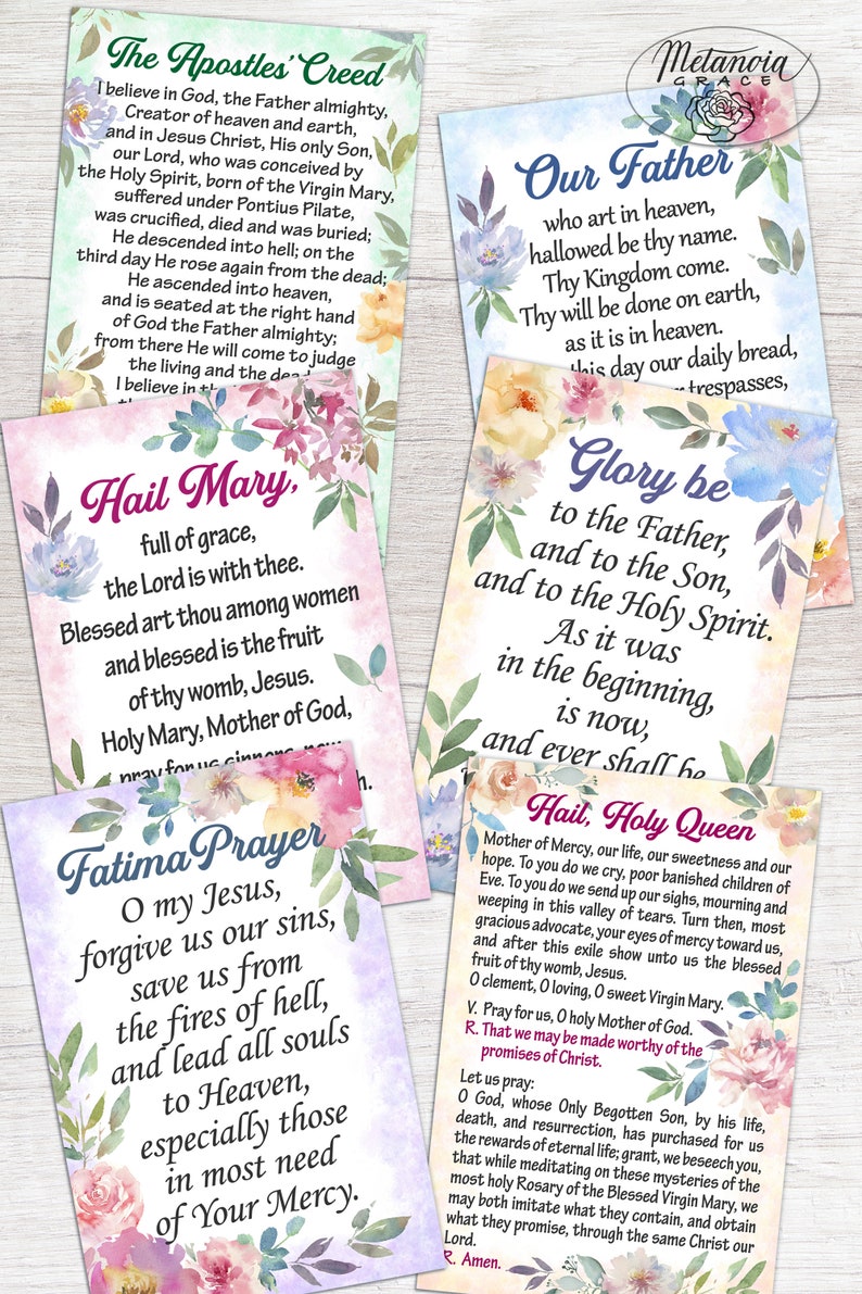 Rosary Prayer Cards Mysteries of the Rosary How to Pray the - Etsy