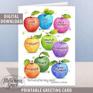 Fruits of the Spirit Note Card, Printable Holy Spirit Card, Galatians 5 ...