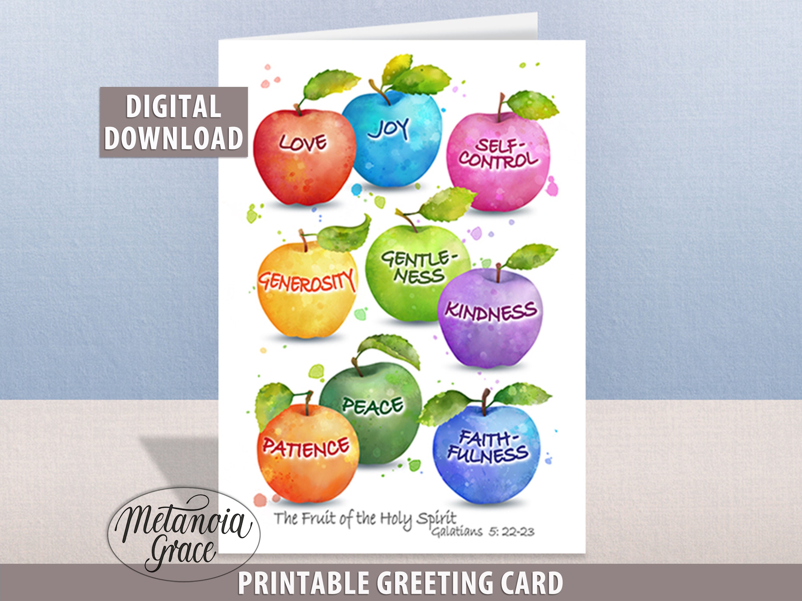 Fruits of the Spirit Note Card Printable Holy Spirit Card - Etsy