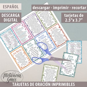 Spanish Rosary Printable Prayer Cards, How to Pray the Rosary, Tarjetas ...