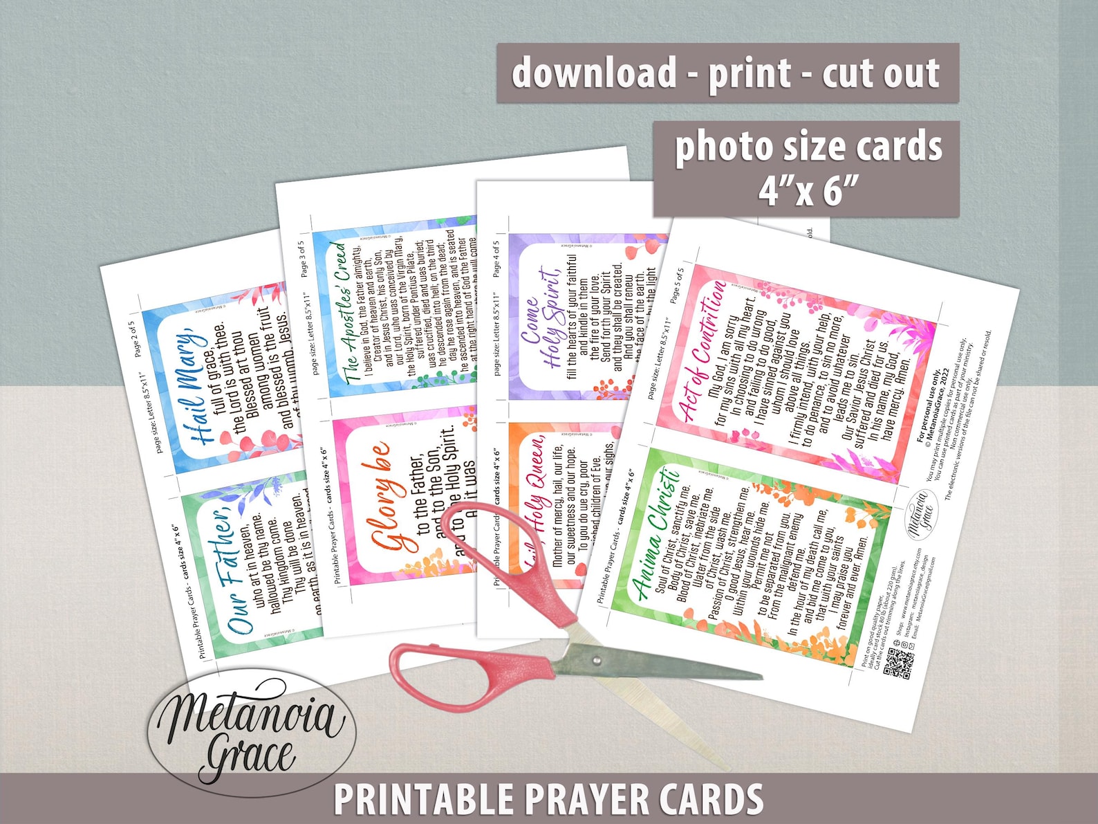 Popular Catholic Prayers, Traditional Prayer Cards, Printable Common ...