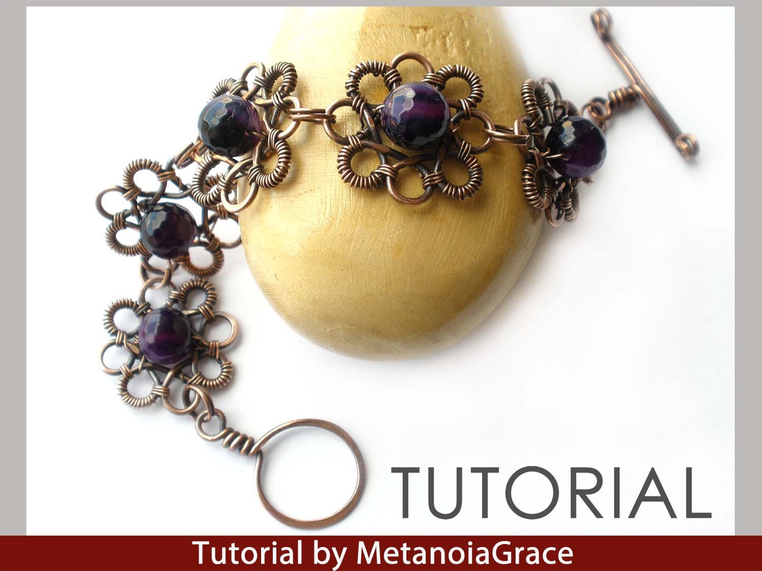 Wire Wrapping Tutorial, Bracelet Tutorial, Bangle Tutorial, Flower Jewelry Instructions, Wire ...
