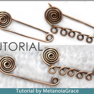 Wire Wrapping Shawl Pin Tutorial, Spiral Pin Brooch Tutorial, Scarf Pin ...