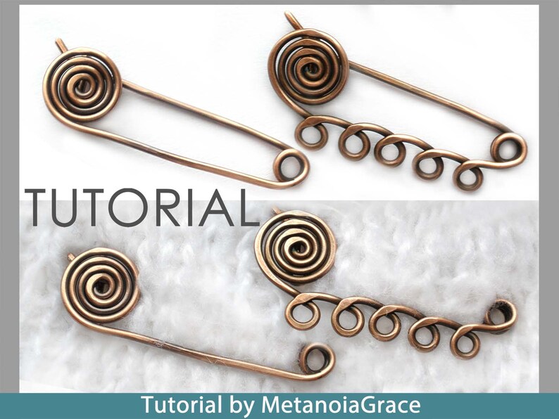 Wire Wrapping Shawl Pin Tutorial, Spiral Pin Brooch Tutorial, Scarf Pin ...