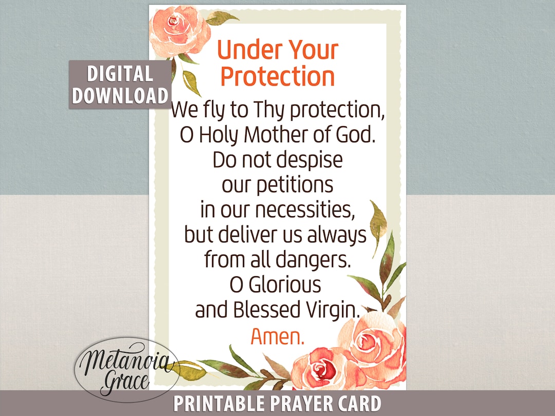 We Fly to Thy Protection, Printable Under Your Protection Prayer Card ...