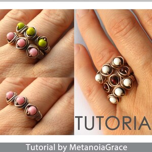 Wire Ring Tutorial, Wire Jewelry Pattern, Beading Ring Tutorial, Wire Wrapping Tutorial ...