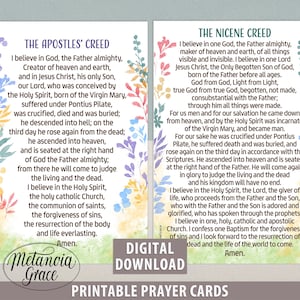 Nicene Creed, Apostles Creed, Printable Creed Prayer Cards, I Believe ...