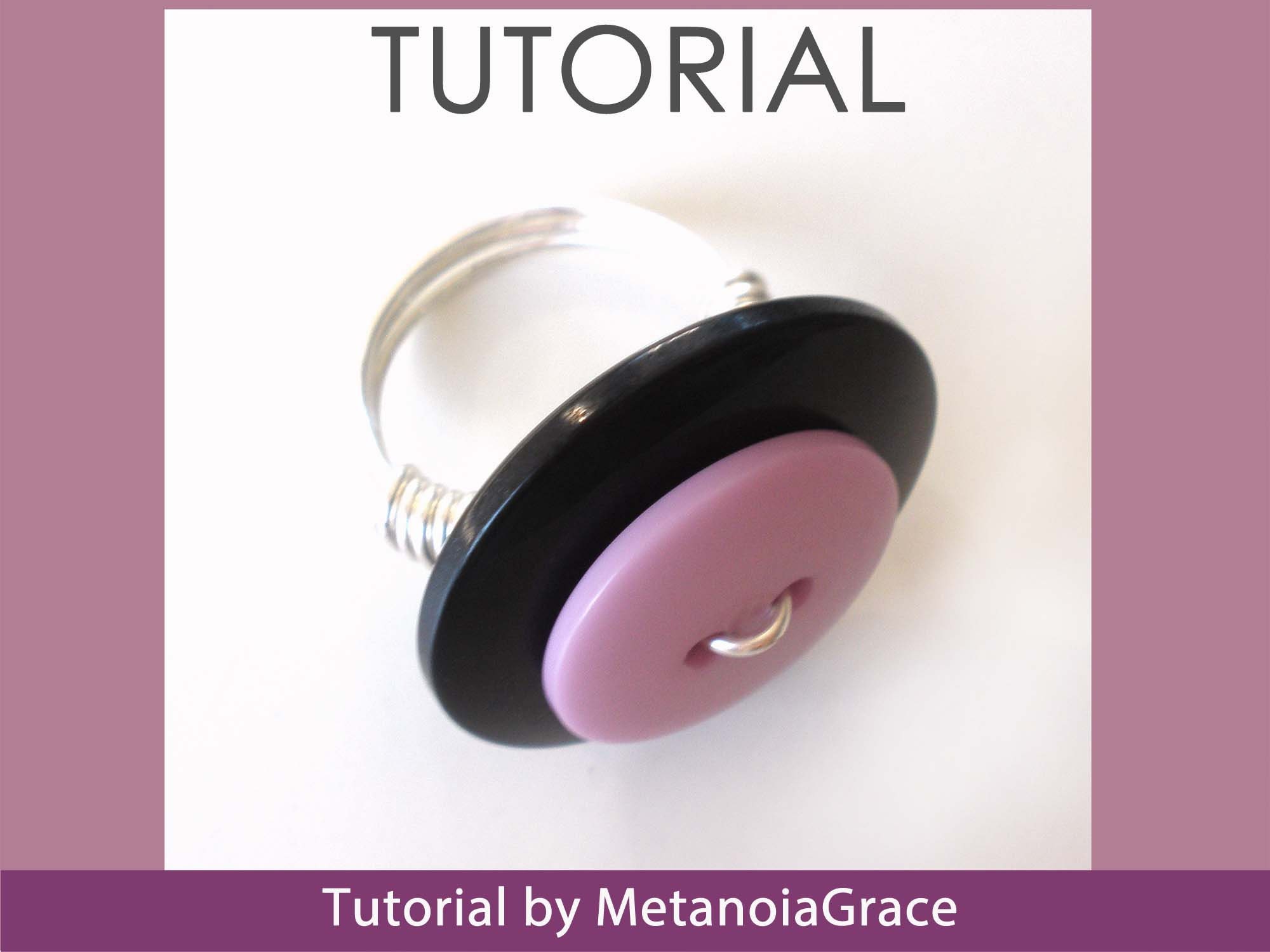 Button Ring Tutorial, Button Jewelry Tutorial, Wire Wrapping Tutorial, How to Make Button Rings ...