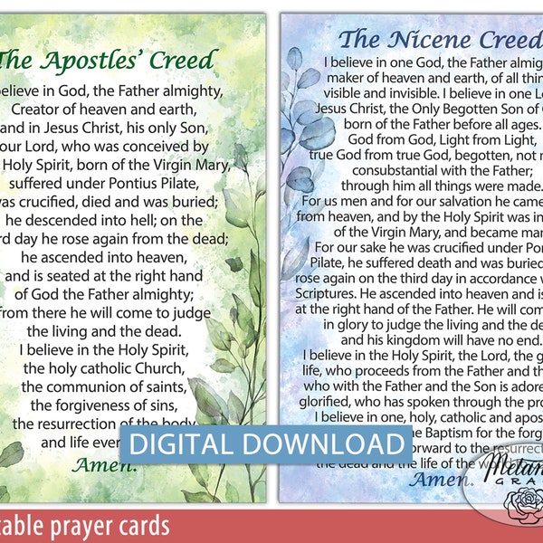Printable Apostles Creed - Etsy