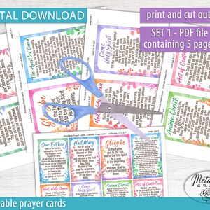 Popular Catholic Prayers Bundle, 16 Printable Prayer Cards, Daily ...