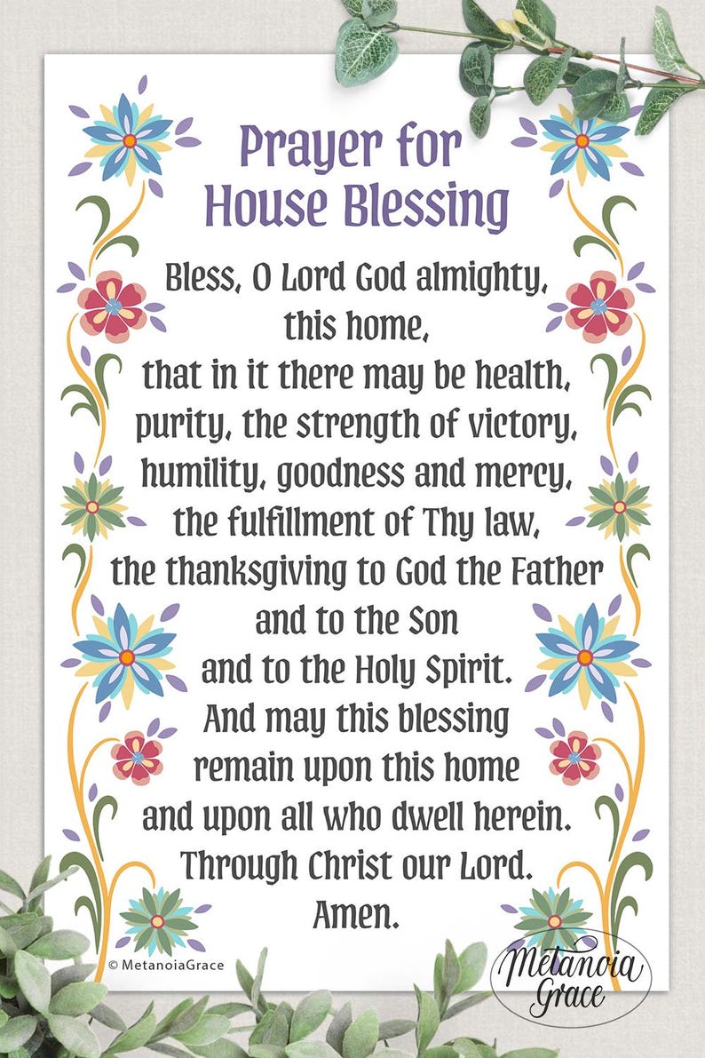 Prayer for House Blessing, Printable Prayer Card With Epiphany Blessing ...