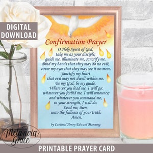 Confirmation Prayer Card Printable, O Holy Spirit of God, Confirmation Gift, Pentecost Prayer ...