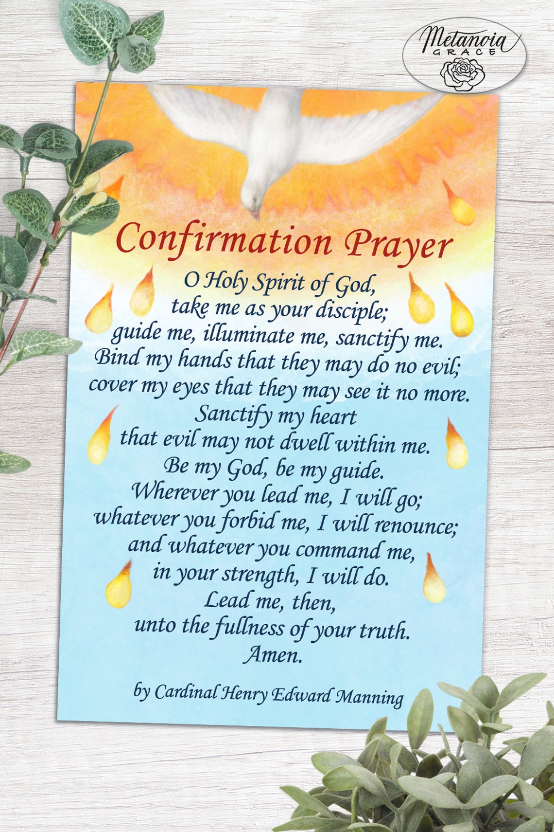 Confirmation Prayer Card Printable O Holy Spirit of God - Etsy